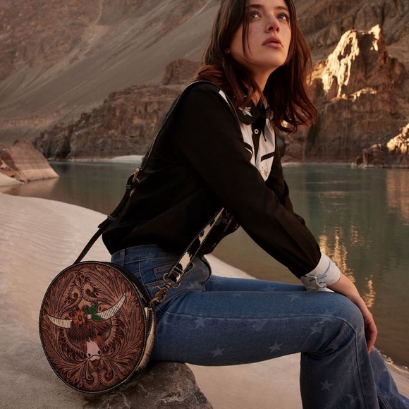Myra Bag | Bags | Myra Bag Steer Hand Tooled Round Leather Purse Bag ...